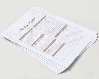 Monthly Budget Planner Printable | Income, Expense, Savings & Debt ...