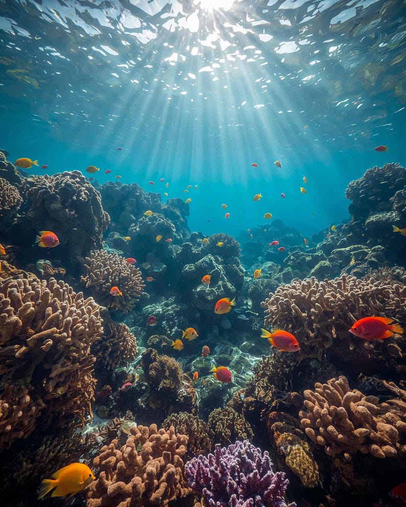 Vibrant Coral Reef Print – Underwater Marine Life Photography - Etsy