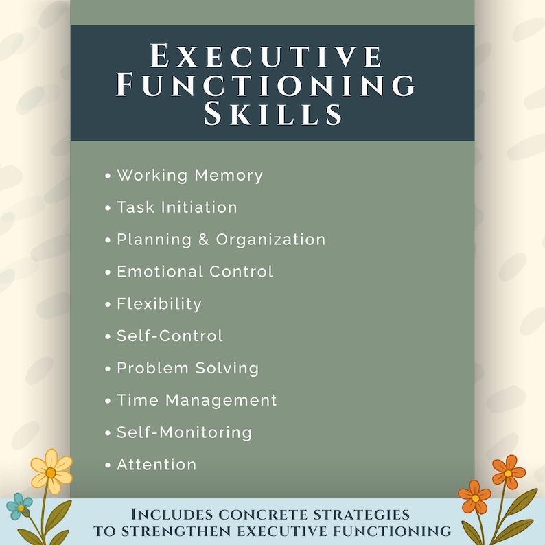 Executive Functioning Strategy Sheets (teen/adult) | Printable ...
