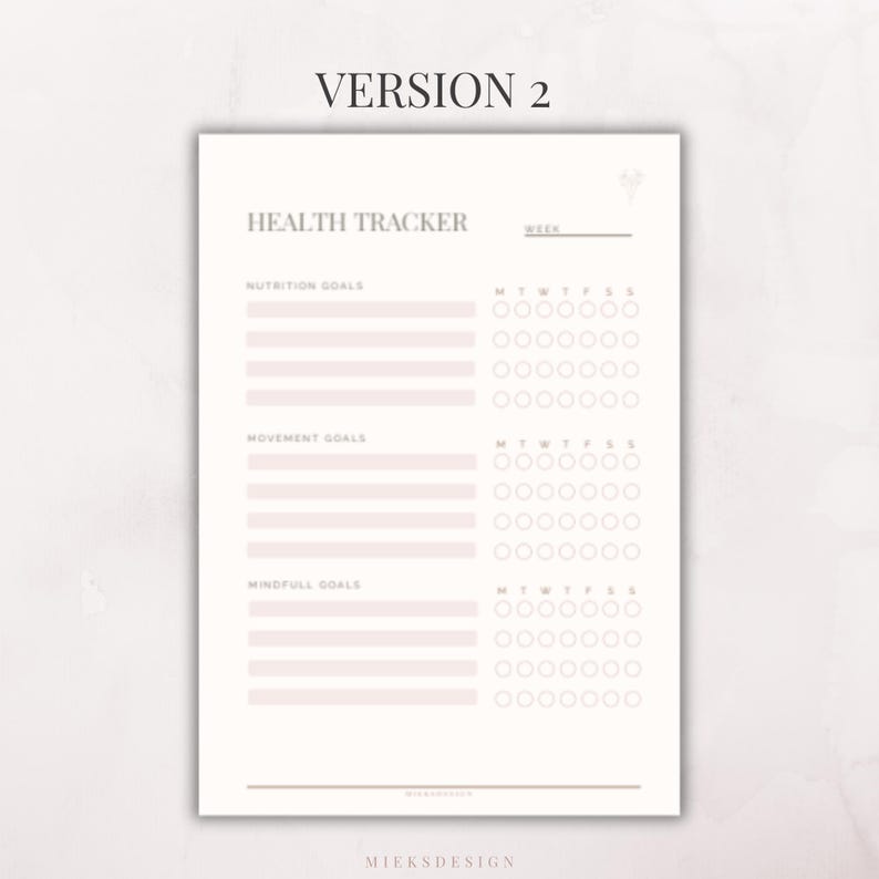 Health Tracker Printable | Wellness Planner Insert | Daily Health Log ...