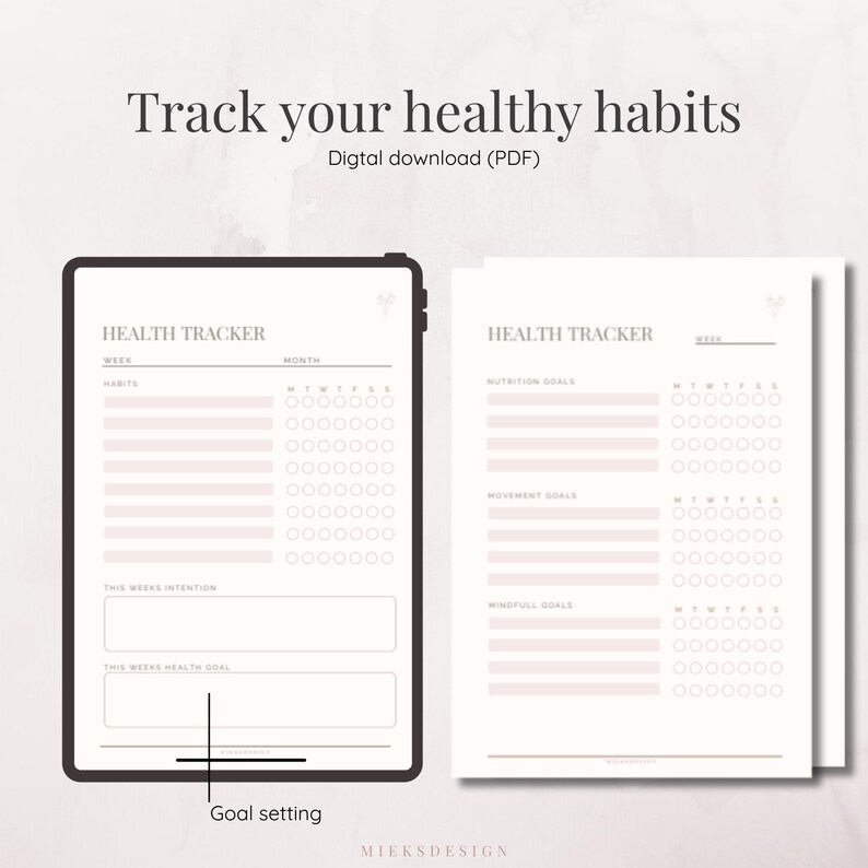 Health Tracker Printable | Wellness Planner Insert | Daily Health Log ...