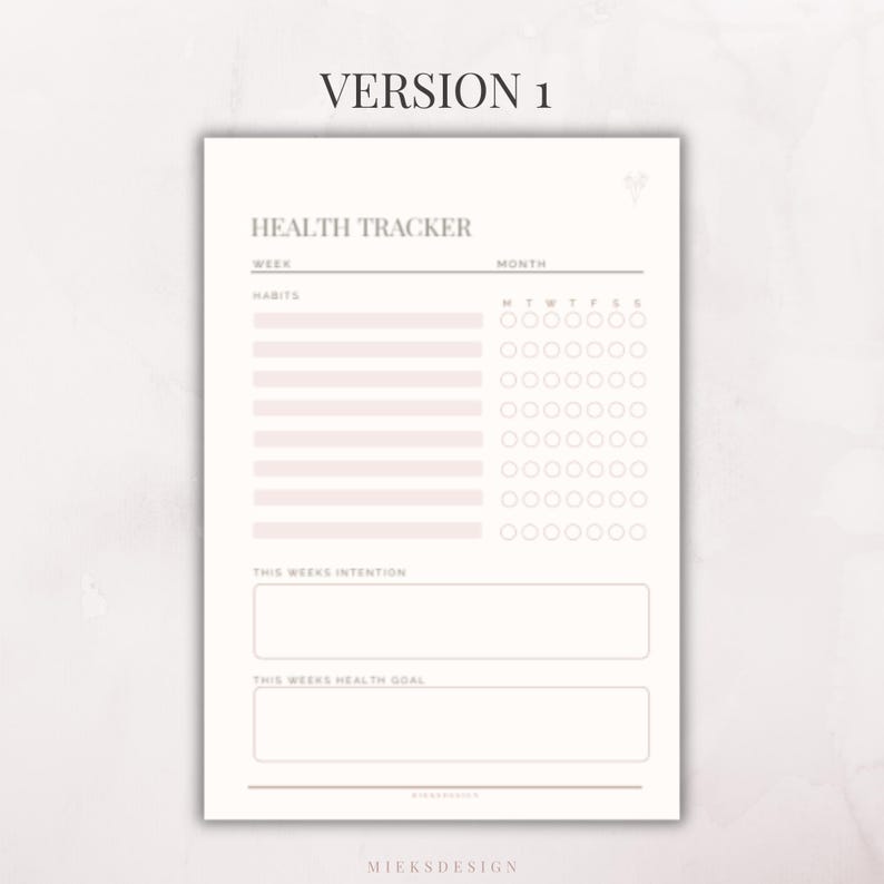 Health Tracker Printable | Wellness Planner Insert | Daily Health Log ...