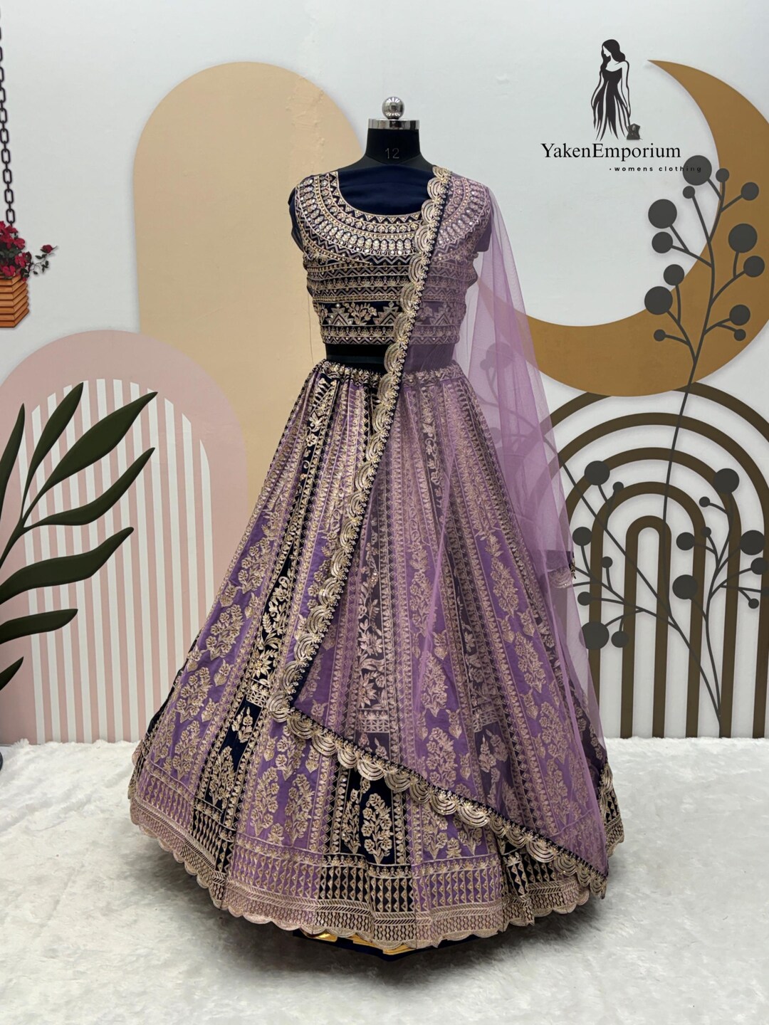 Purple Sequence Lehenga Choli With Soft Net Dupatta - Etsy