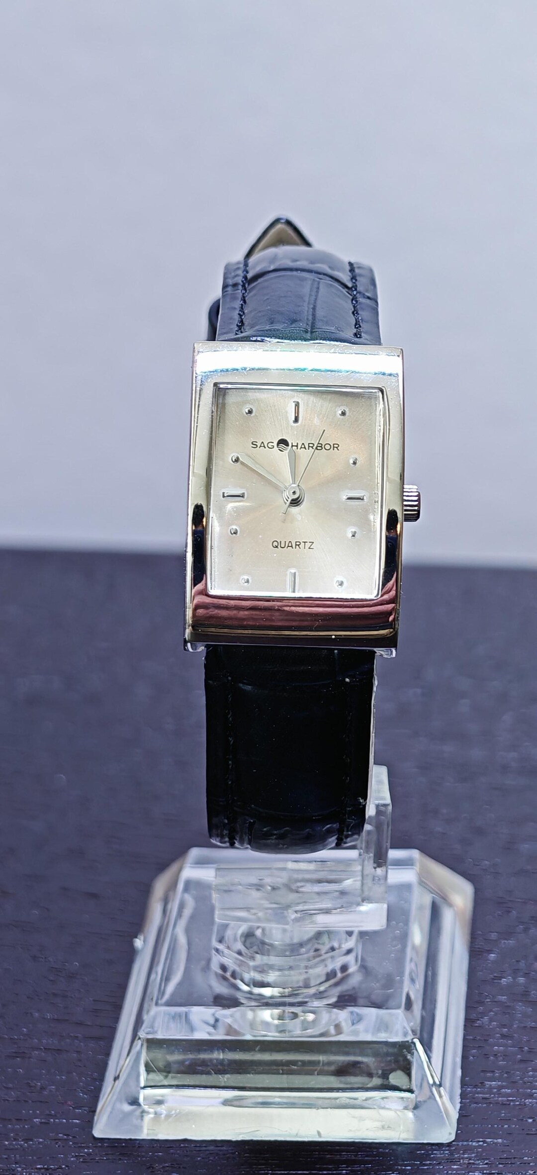 Vintage Sag Harbor Quartz Watch - Brand New Leather Strap - Gold Dial ...