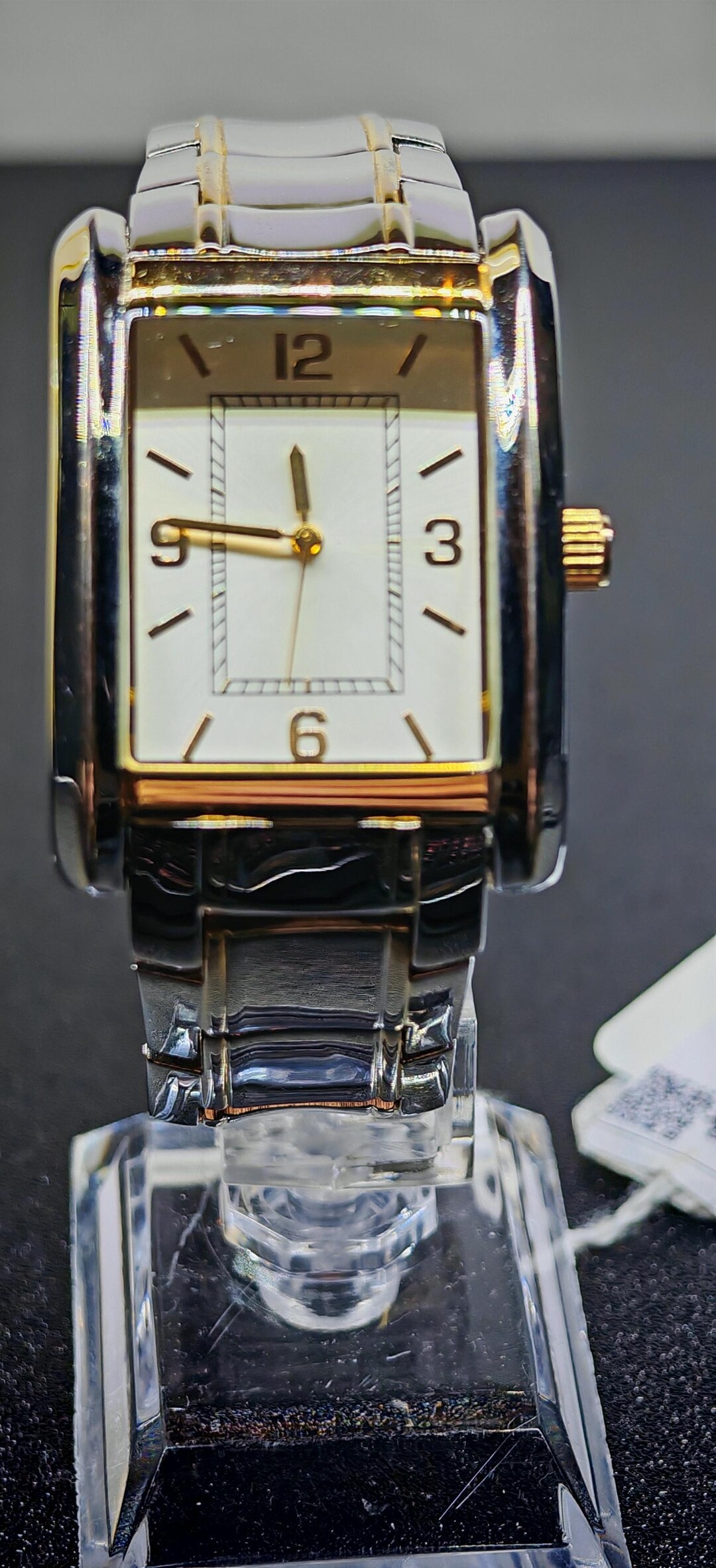 Allude Two-tone Tank Watch | Radiant White Dial, Gold-accent Bezel ...
