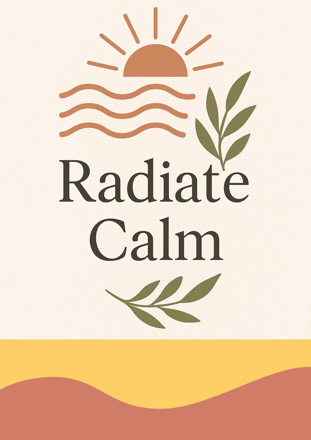 Radiate Calm • Minimalist Boho Wall Art • Printable Poster • Instant ...