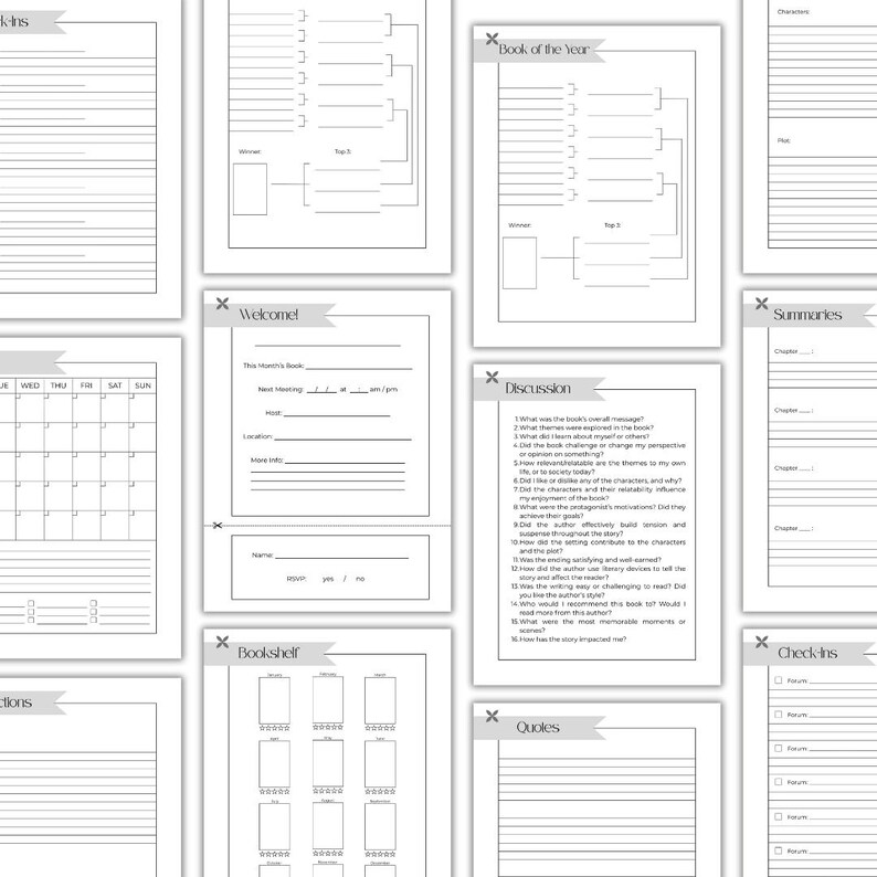 Book Club Starter Kit - Printable Planner Guide for Hosting Meetings ...