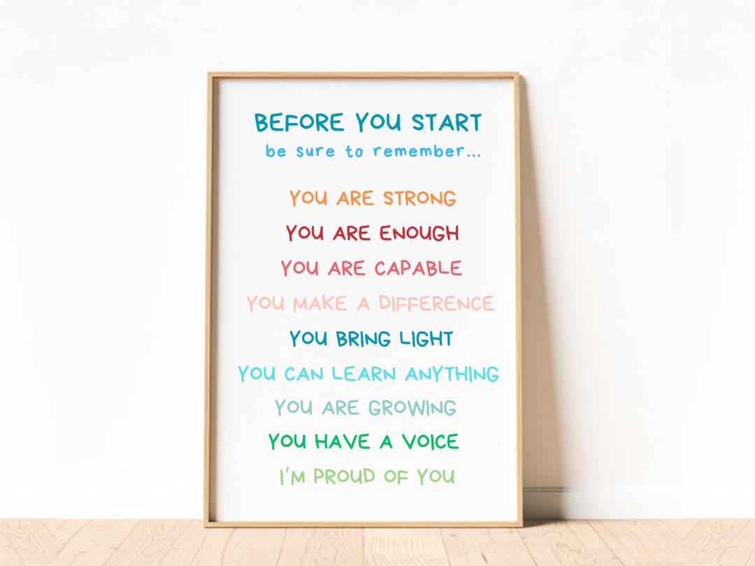 Classroom Affirmation Poster | Calming Colors, Positive Decor (digital ...