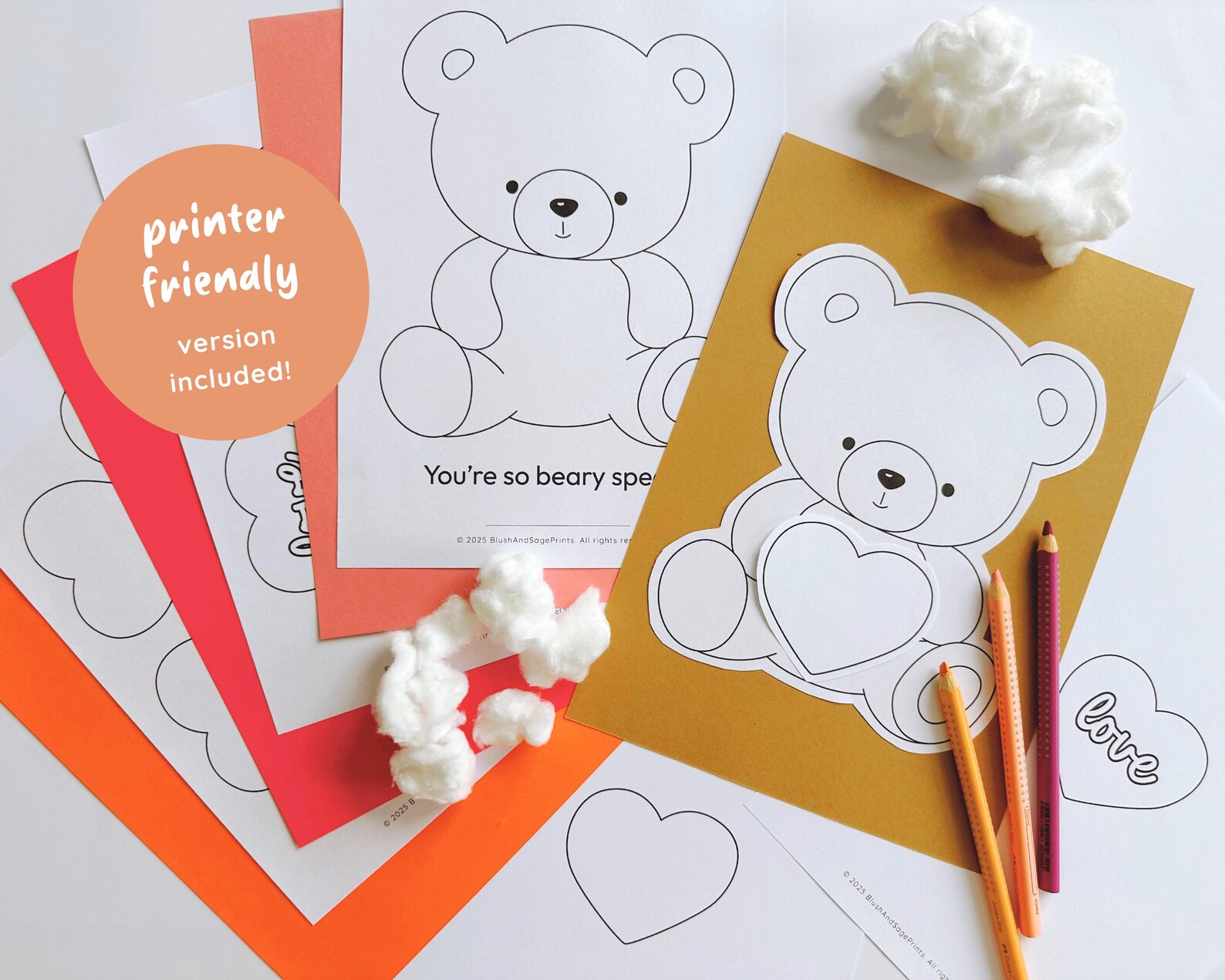 Valentine's Day Craft: Fluffy Bear Cotton Ball Activity for Kids ...