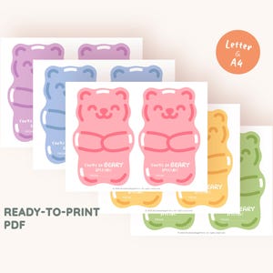 Classroom Valentine: Gummy Bear Valentines (kids Valentine's Day Gifts ...
