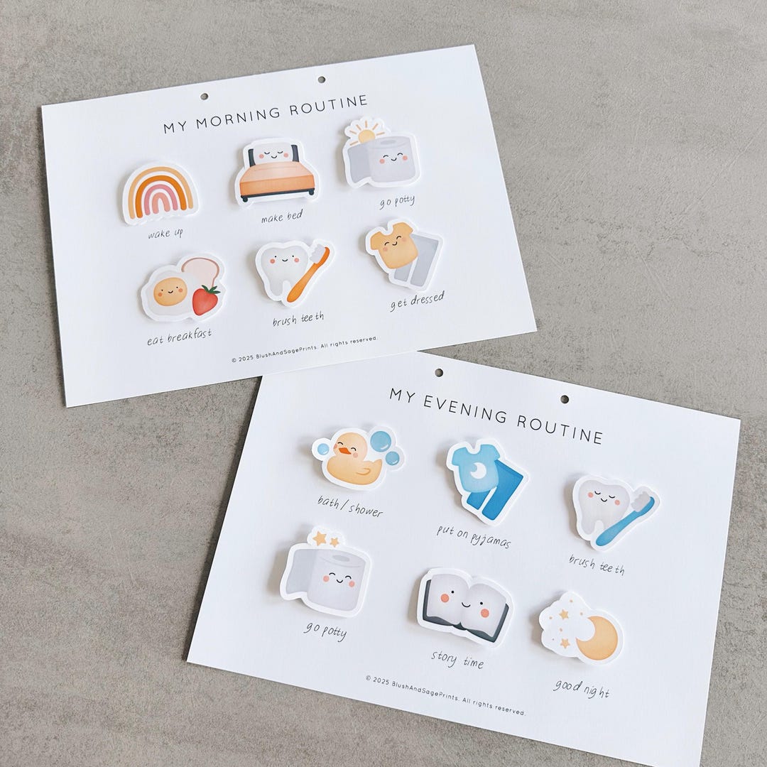 Morning and Evening Routine: Daily Checklist Montessori Printable (PDF ...