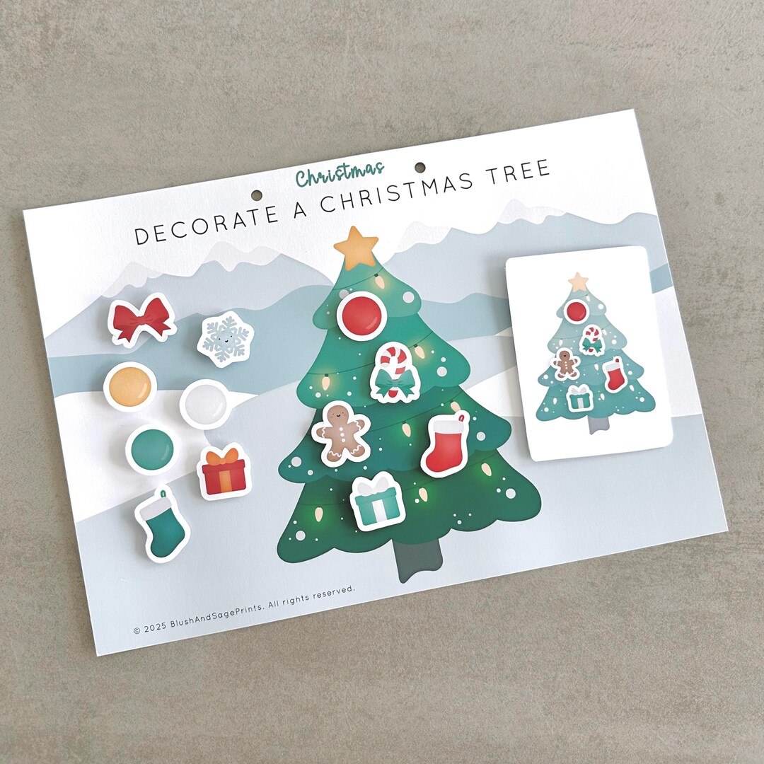 Christmas Tree Decorating Activity: Toddler Busy Book Printable (PDF ...