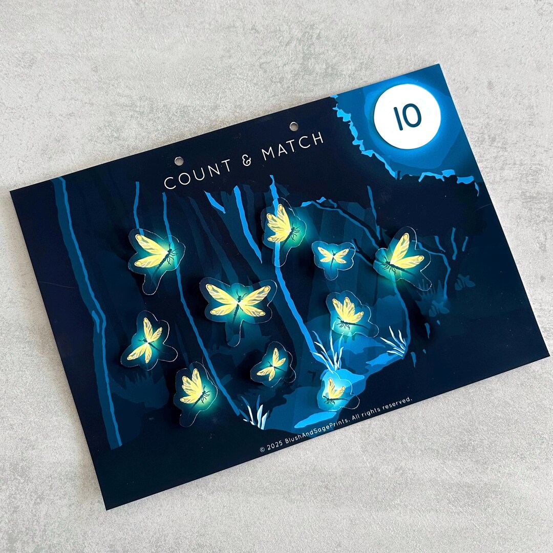 Toddler Counting Activity: Firefly Number Match (PDF Printable) - Etsy