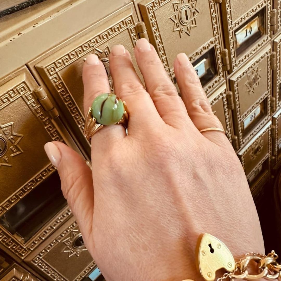 Vintage Avon Gold Tone Marble Ring - Etsy