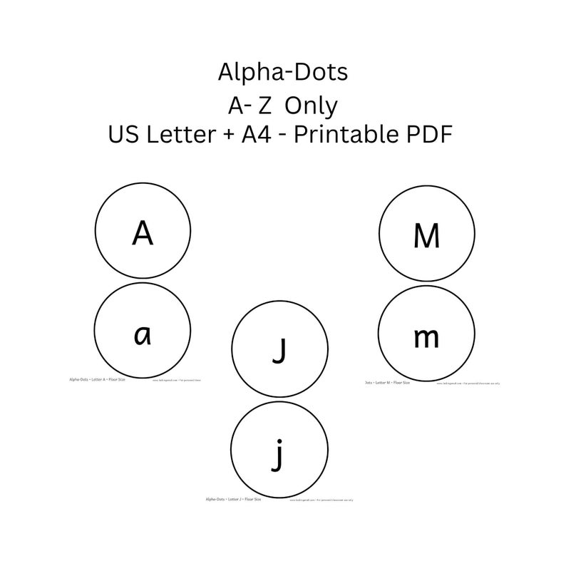 Printable Alphabet Dots A-Z – Early Literacy (US Letter A4 PDF) - Etsy