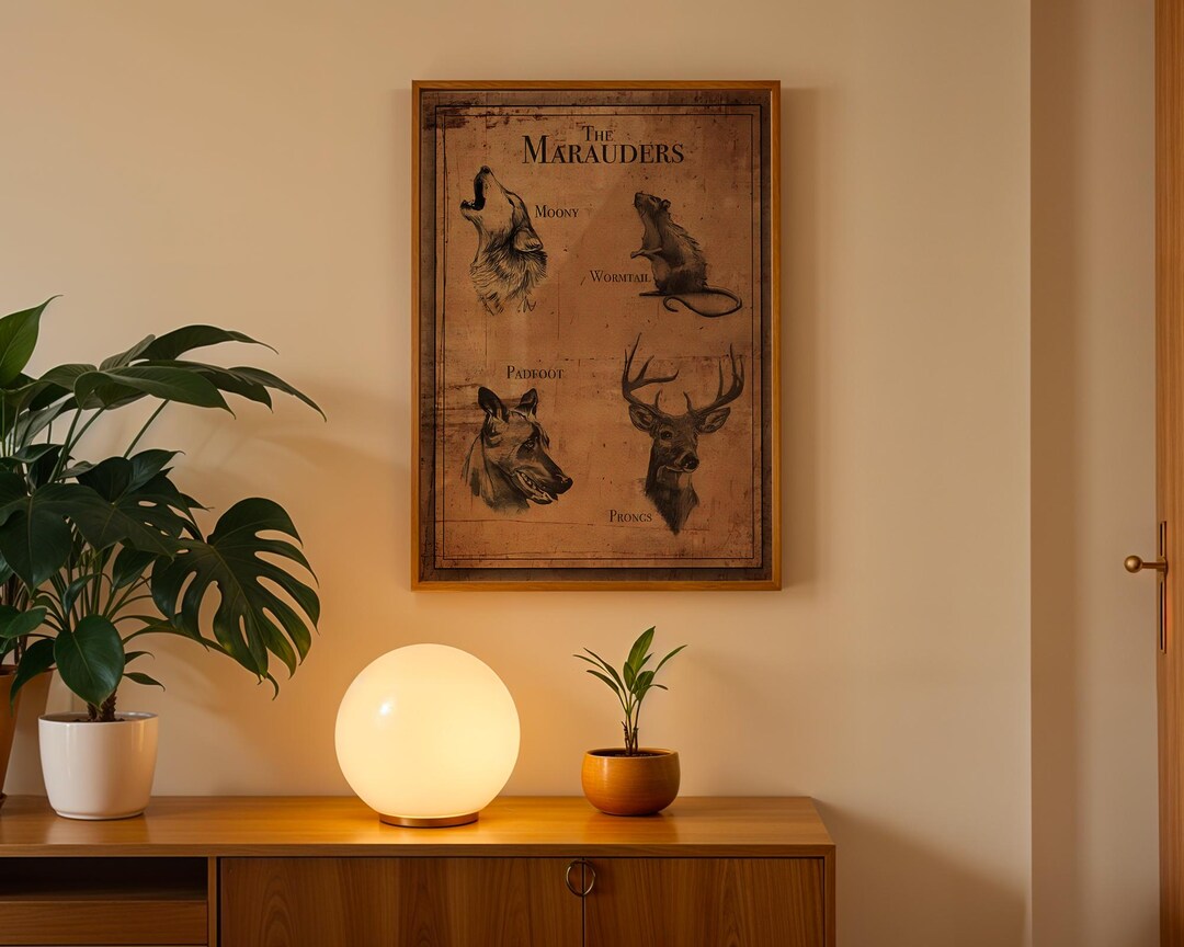 Marauders Vintage Animals | Wizard Wall Art Print - Etsy