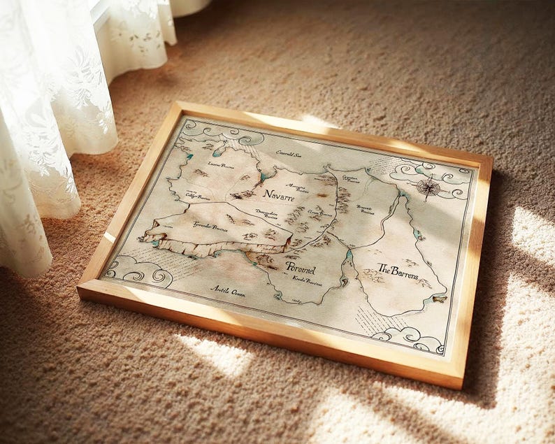 Fourth Wing Inspired Fantasy World Map: Empyrean Continent Art Print - Etsy