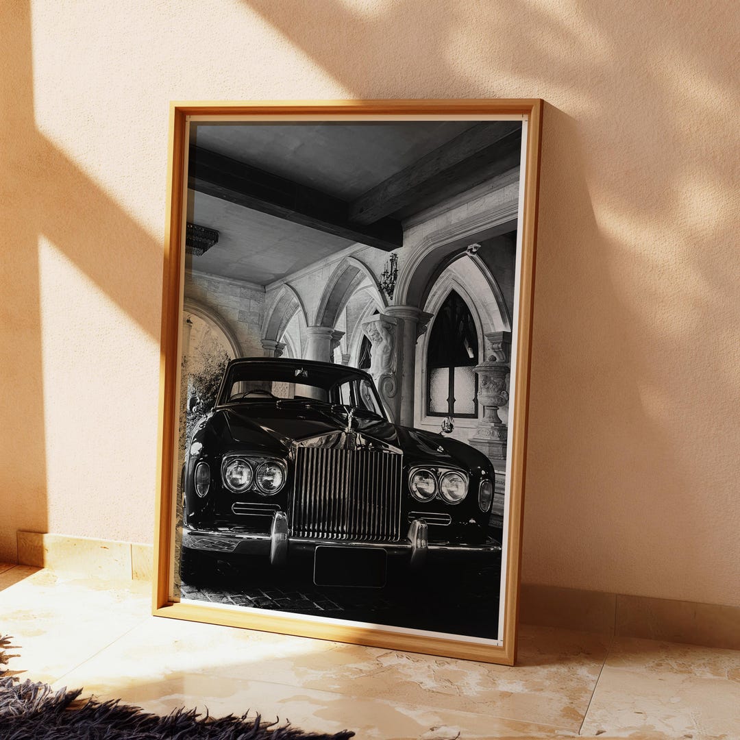 Black Rolls Royce Wall Art: Vintage Car Wall Poster (digital Download ...