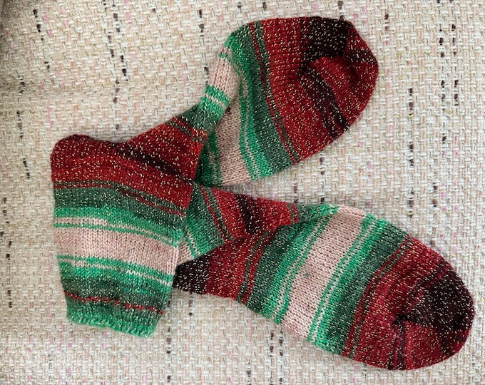 Cozy Merino Wool Sparkle Socks: Handmade Winter Stocking Stuffer Gift ...