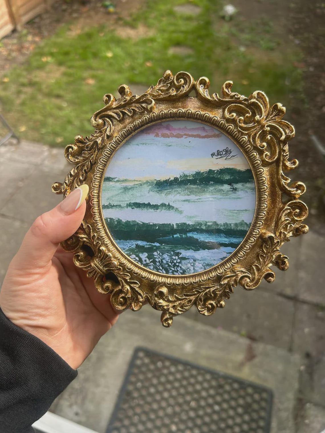 Landscape Print (gold Frame Included) 15cmx15cm - Etsy