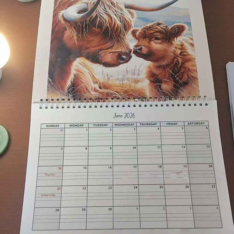 Highland Cow Calendar 2026: Funny Farmhouse Gift - Etsy