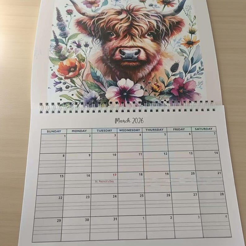 Highland Cow Calendar 2026: Funny Farmhouse Gift - Etsy