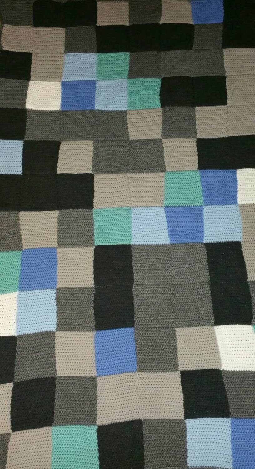 Minecraft Diamond Blanket - Etsy