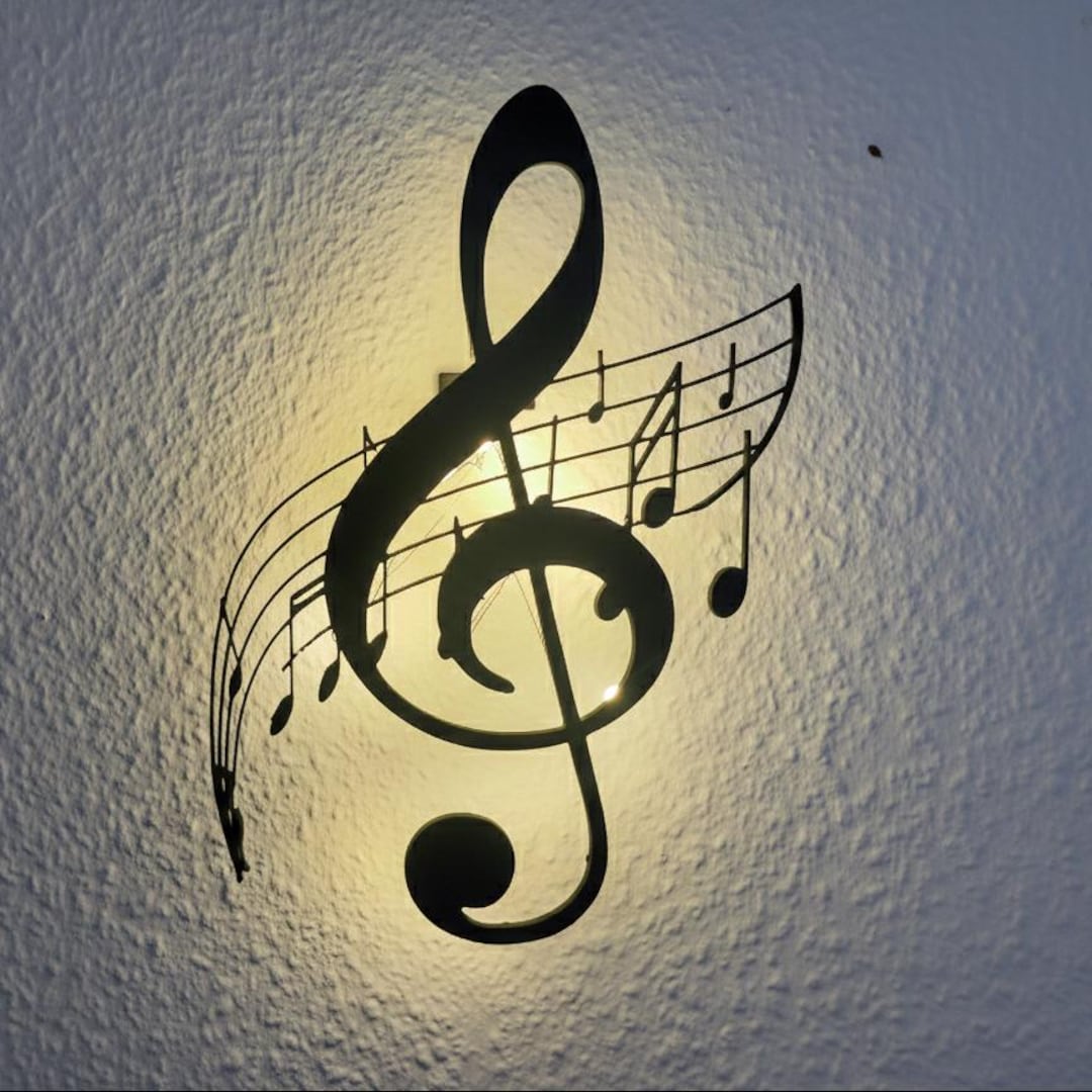 Treble Clef Lamp, 3D Printed, Wall Decoration, Musical Note, Wall Art ...
