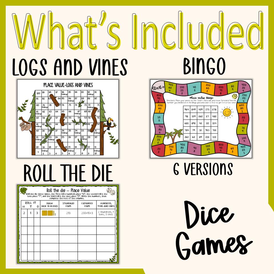 Place Value Games / 2- and 3- Digit Numbers - Etsy