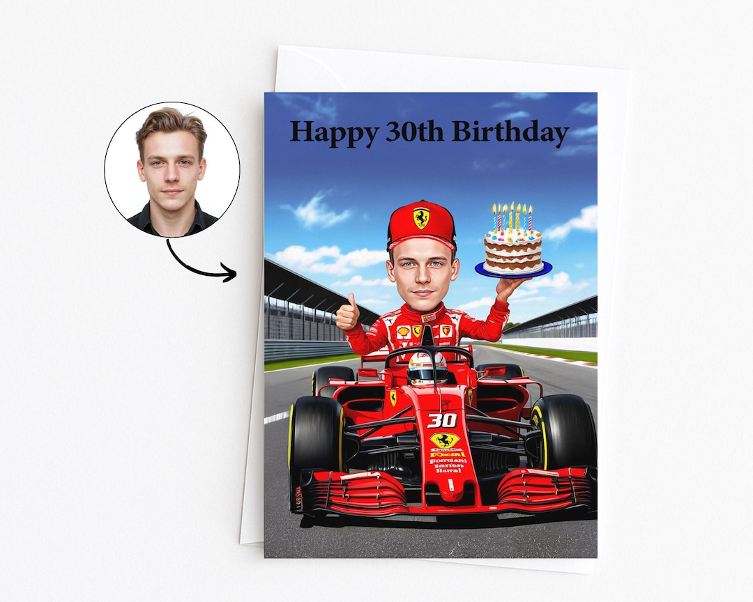 Custom Formula 1 Greeting Card for 30th Birthday, F1 Fan Gift ...