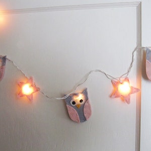 Nursery Night Light Owl & Star String Lights/nightlight - Etsy