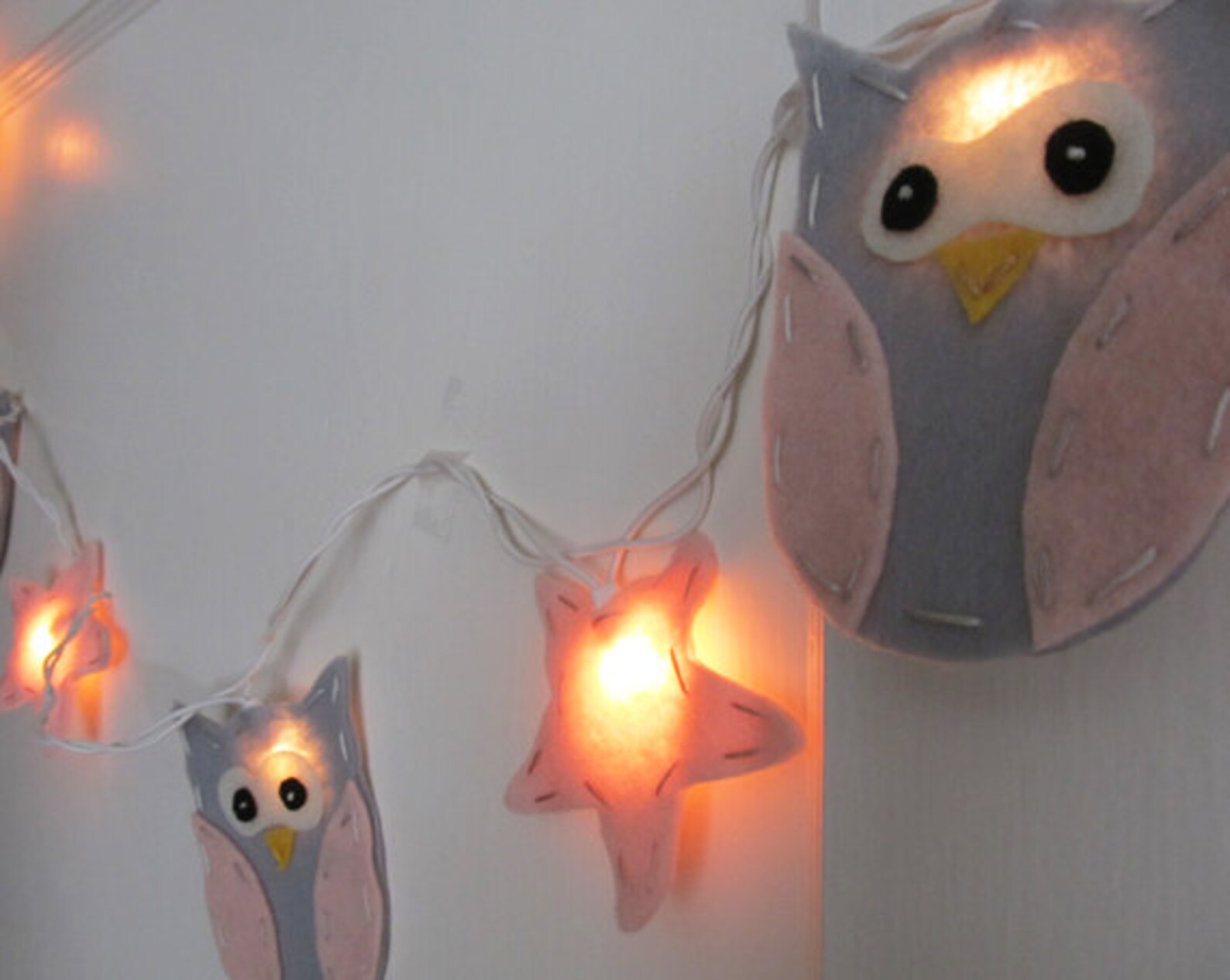 Nursery Night Light Owl & Star String Lights/nightlight - Etsy
