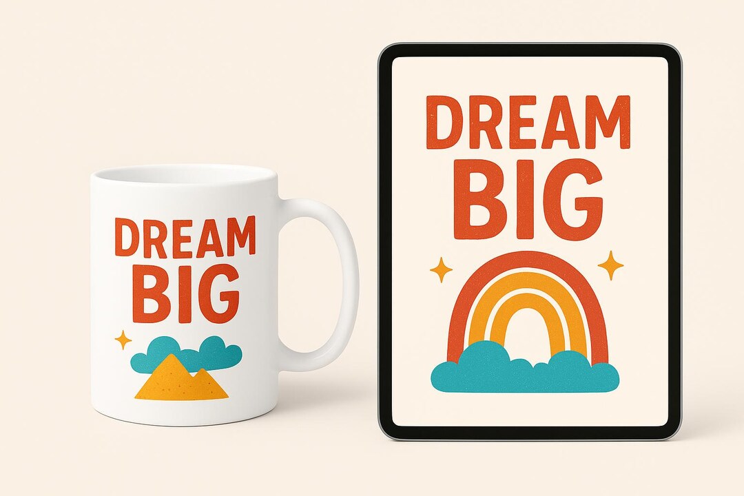 Dream Big Motivational Quote Wall Art | Colorful Inspirational ...