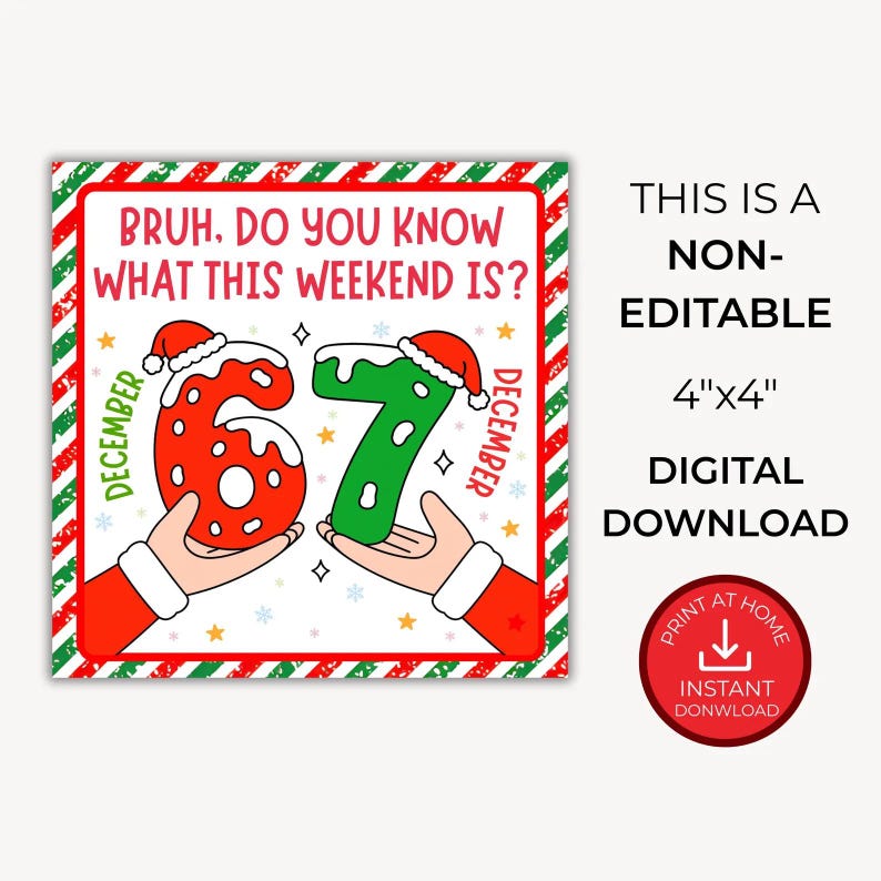 6 7 Elf Prop Sign, Six Seven Elf Idea, 6-7 Christmas Prop, 6-7 December ...