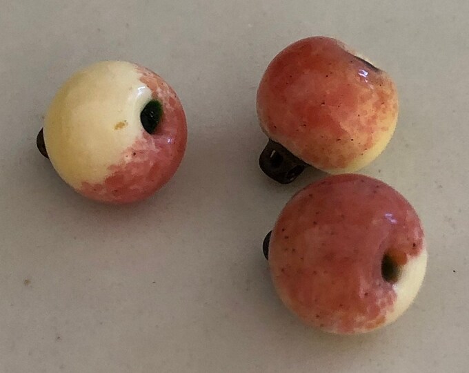 Buttons Realistic Fruit 3 / Glass PEACHES / Box Shank - Etsy