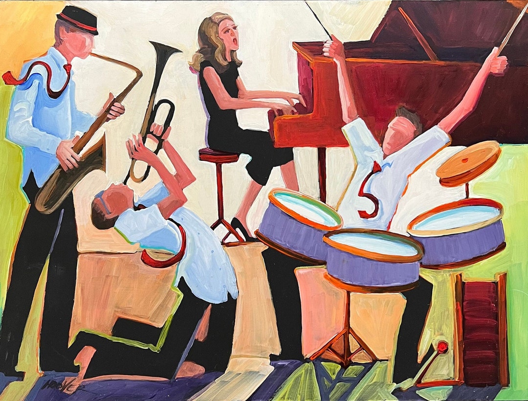 Painting Impressionism Modern Jazz Age Signed 12x16 - Etsy