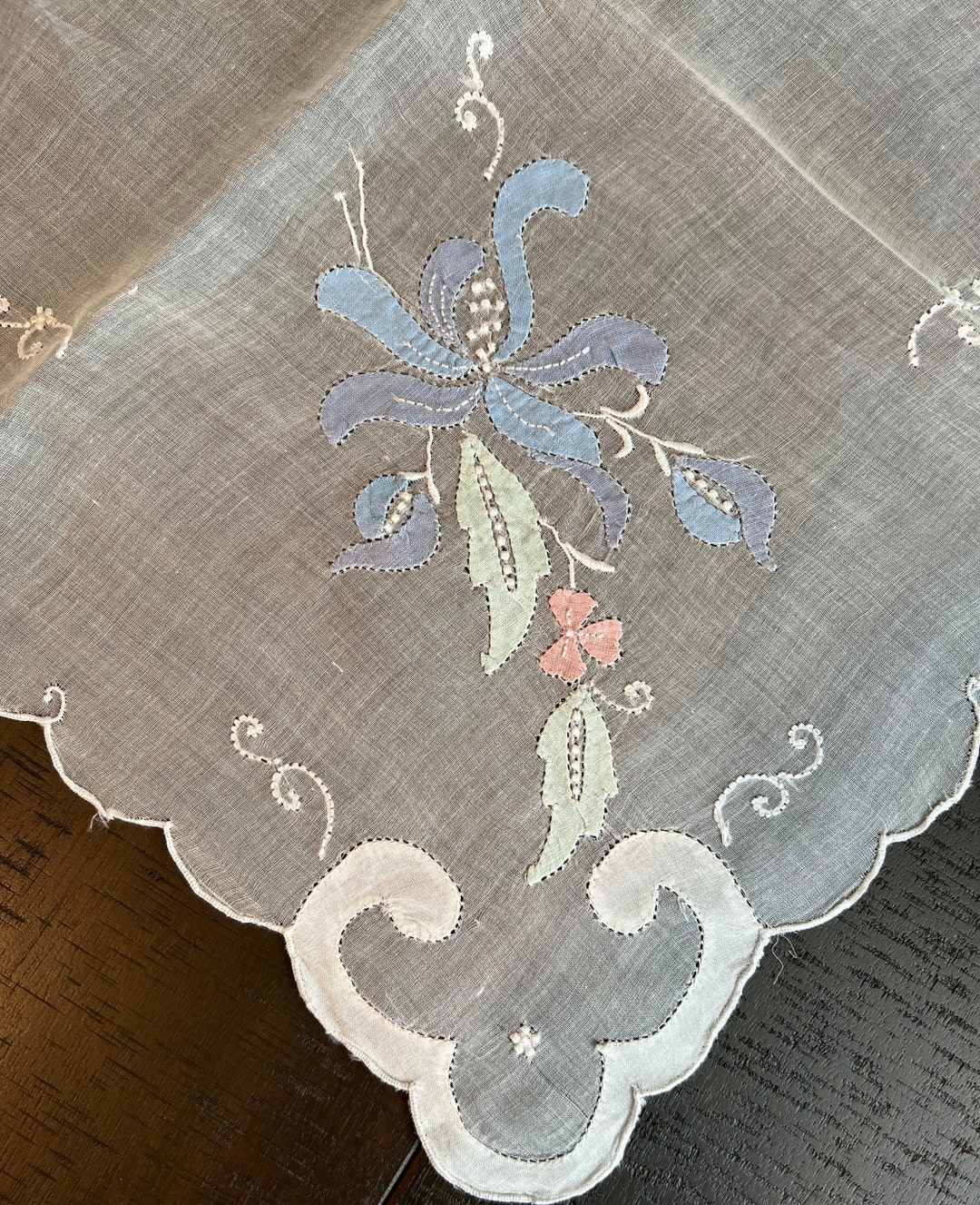 Madeira Tablecloth 34 Sq Organdy With Pastels - Etsy