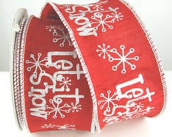 Let It Snow Wired Ribbon - Etsy