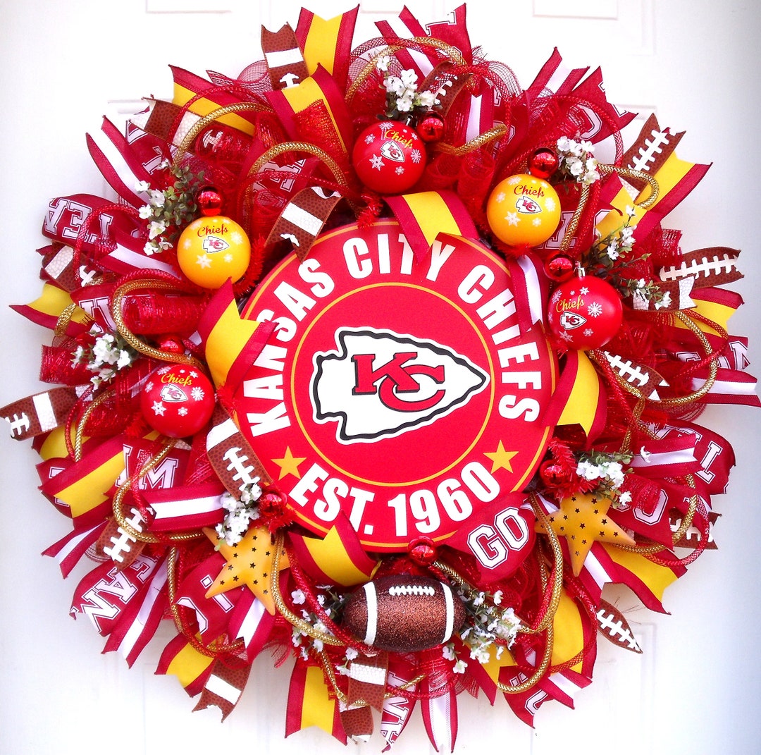 Sports Wreath, KC Chiefs Football Wreath, Any Season Sports Wreath, KC ...