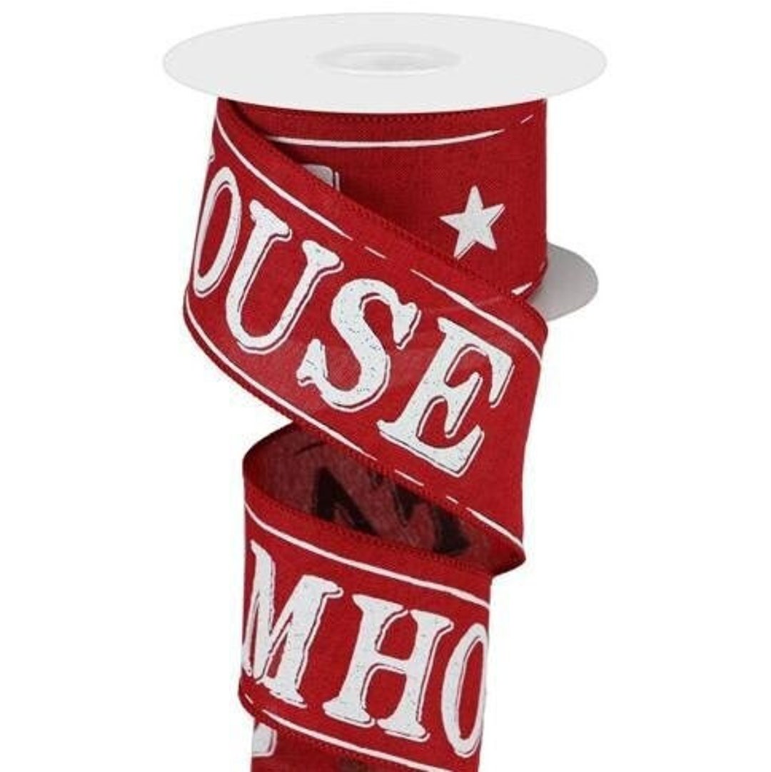 2.5" X 10 Yards Farmhouse Ribbon: Red & White, ANY Season Farmhouse ...