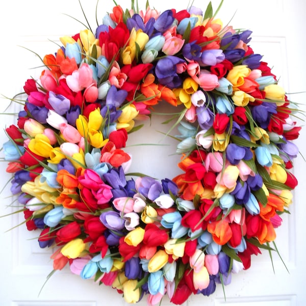 Tulip Wreath - Etsy