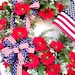 Poppy Patriotic Wreath: Americana Flag Decor, Memorial Day - Etsy