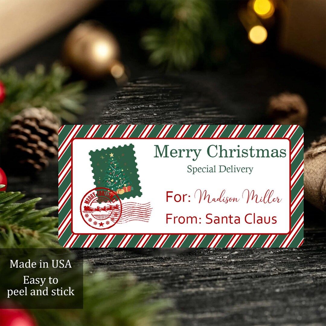 From Santa Stickers | To/from Christmas Stickers | Personalized Holiday ...