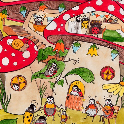 Lady Bug Picnic Print. - Etsy