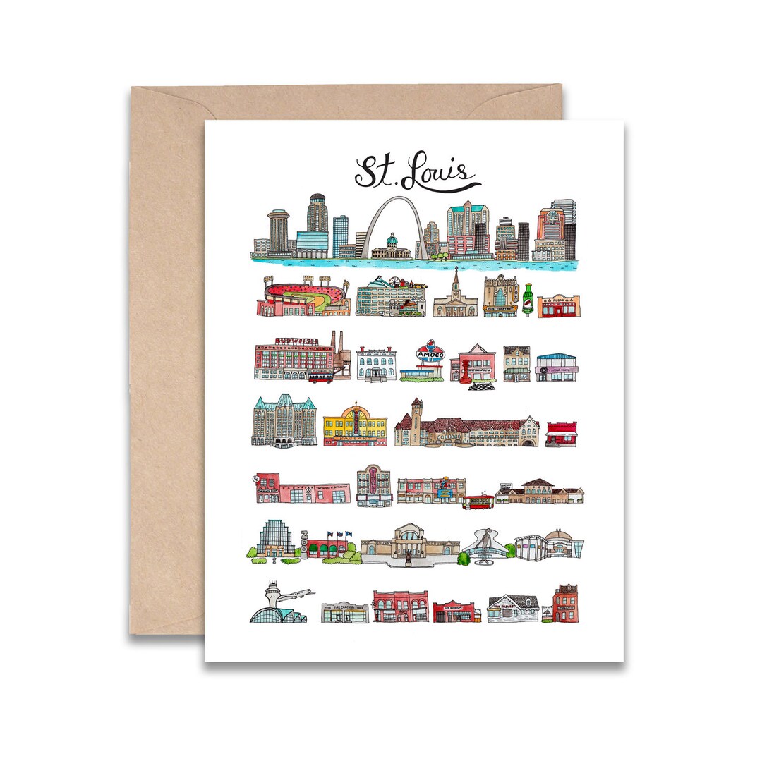 St Louis, MO Card - 4x5 Blank - Etsy