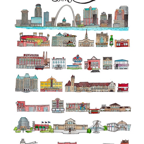 St Louis Monster Art St Louis Art Saint Louis Mississippi - Etsy