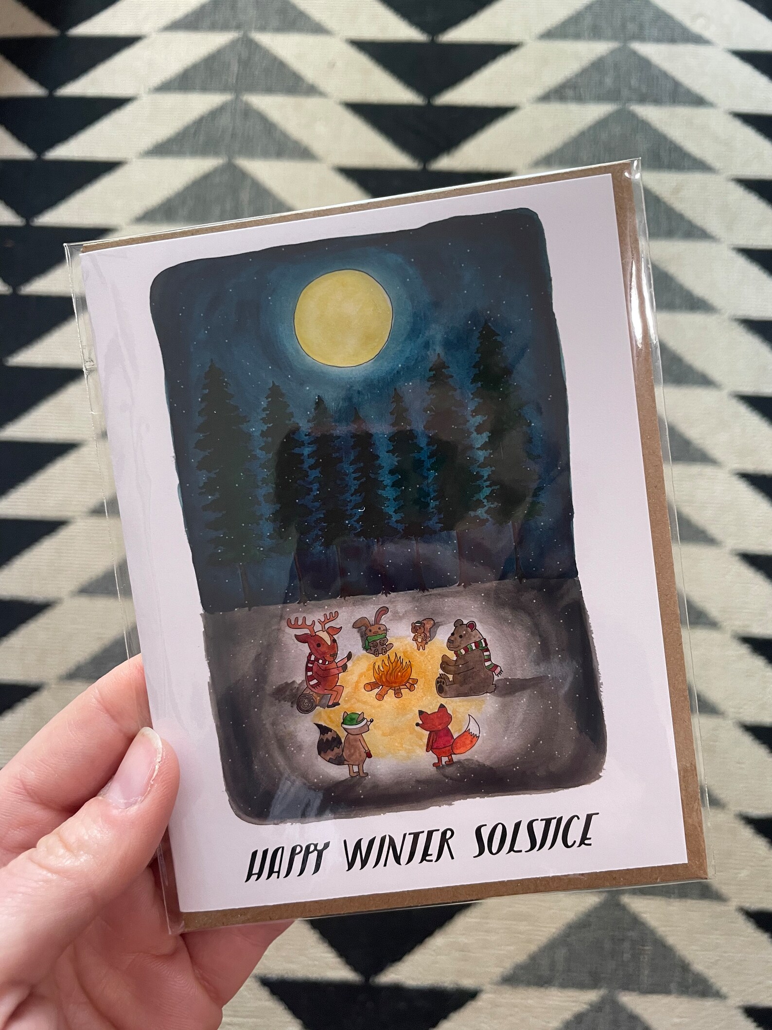 Happy Winter Solstice Card - 4x5 Blank - Etsy