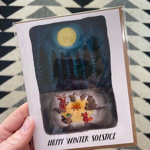 Happy Winter Solstice Card - 4x5 Blank - Etsy