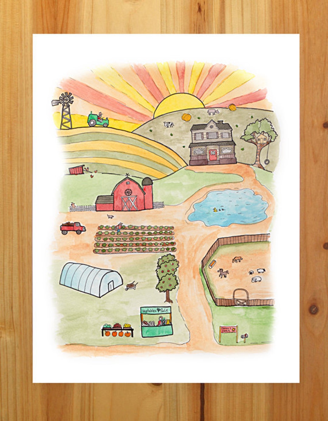 Farm Print 8.5 X 11 - Etsy