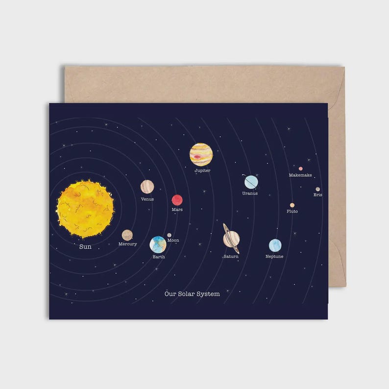Solar System Card - 4x5 Blank - Etsy